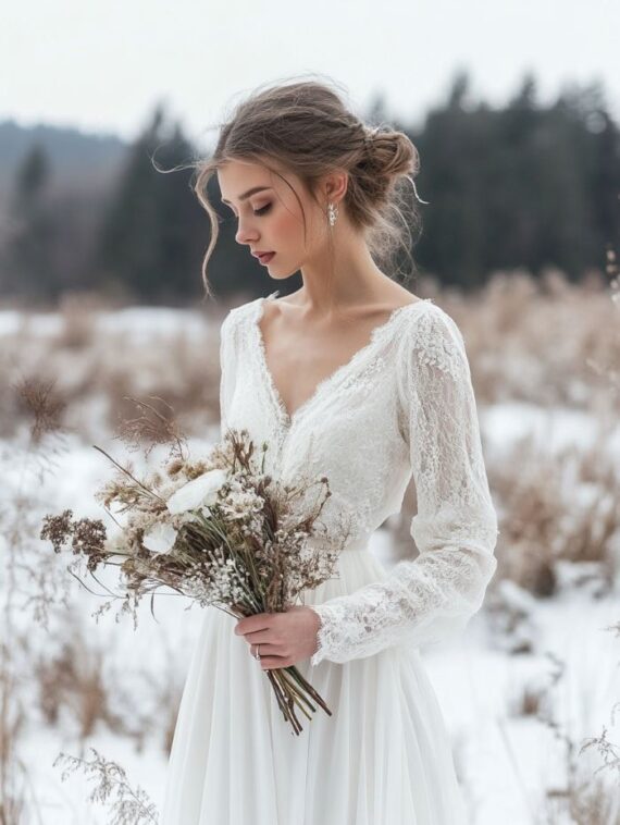 20 Magical Winter Wedding Dresses You’ll Love - Yeah Weddings