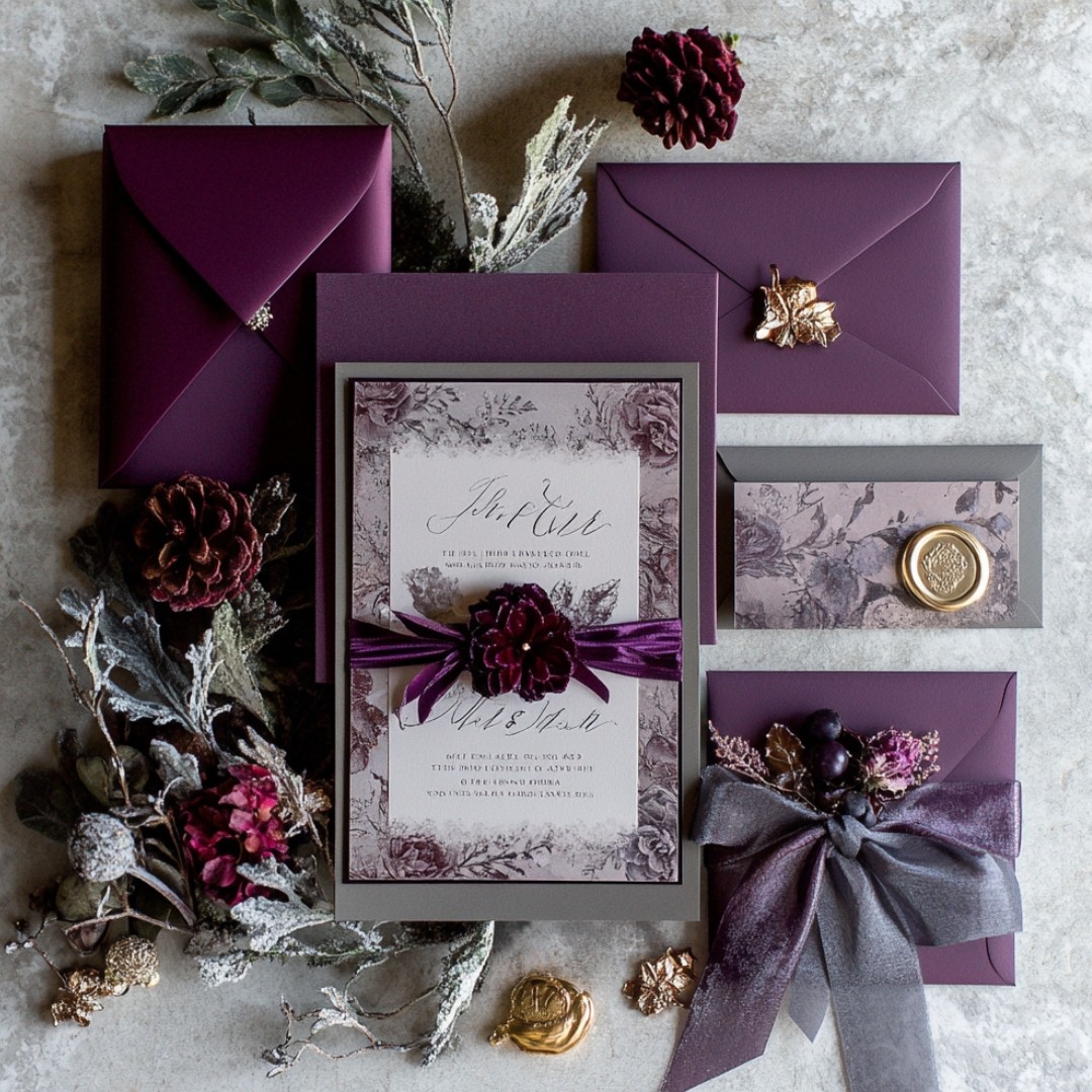 Plum and Gray Winter Wedding Colors: Elegant Ideas + Tips - Yeah Weddings