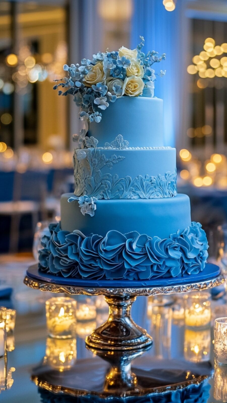 10 Breathtaking Blue Wedding Cake Ideas You’ll Love - Yeah Weddings