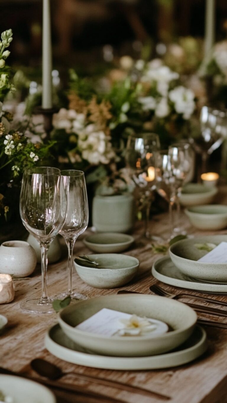 15 Stunning Sage Green Wedding Table Setting Ideas to Inspire Your ...