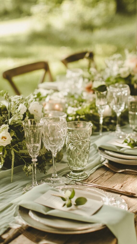 15 Stunning Sage Green Wedding Table Setting Ideas to Inspire Your ...